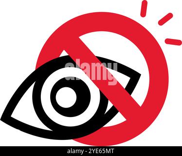 No eye Prohibition Sign. No look forbidden symbol. No see icon. Vector ...