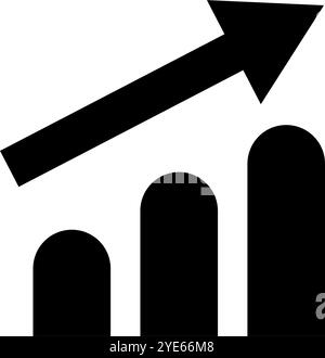 Bar chart bar graph symbol. Rounded rectangle chart concept. Vector ...