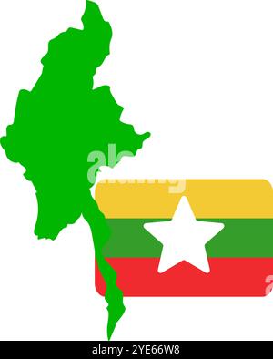 Myanmar flag design Myanmar map. Editable vector Stock Vector Image ...