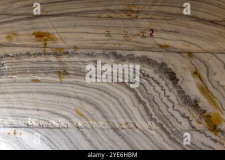 Salt wall texture background at Unirea salt mine, Slanic Prahova ...