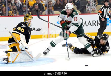 Pittsburgh Penguins goaltender Joel Blomqvist (30) in action during the ...