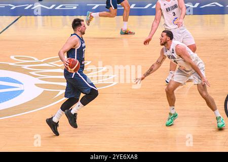 Luka Doncic (Slovenia) guarded by Thomas James Vodanovich (New Zealand ...