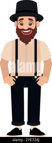 amish adult man character Stock Vector Image & Art - Alamy