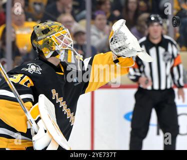 Pittsburgh Penguins goaltender Joel Blomqvist (30) in action during the ...
