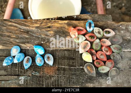 Ornamental amber-like souvenir at a roadside shop in Lembah Harau ...