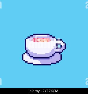 tea cup ceramic game pixel art vector illustration Stock Vector Image ...