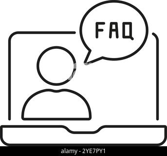 Virtual assistant vector line icon, linear concept, outline sign ...
