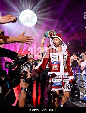 Tokyo, Japan. 14th Oct, 2024. Referee Robert Hoyle, left, stops the ...
