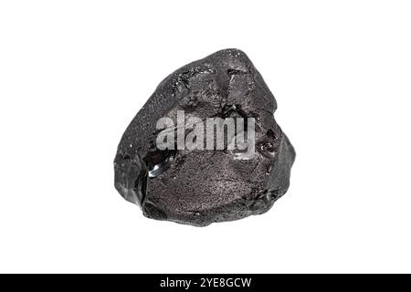 Natural rough Pleonaste (black spinel) gemstone on white background ...