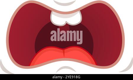 Cartoon mouth showing teeth screaming in pain with wide open mouth ...