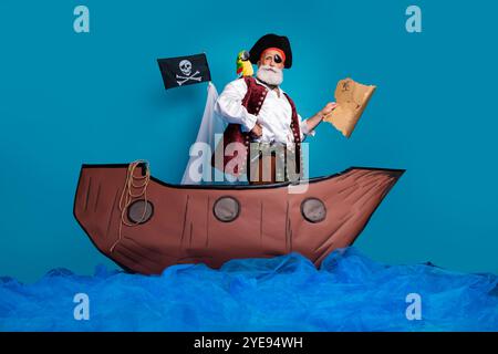 Photo of funny pirate wearing traditional costume medieval history ...