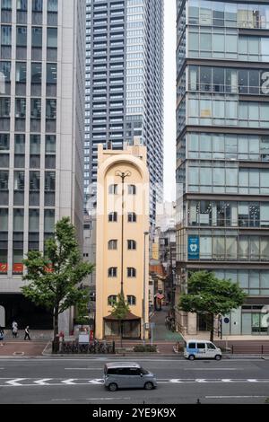 Tall Narrow Building in Osaka Japan Stock Photo - Alamy