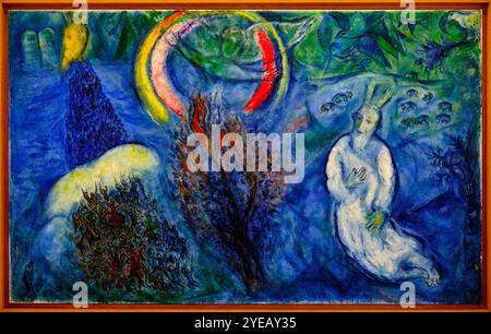 Moses with the Burning Bush, a painting by Marc Chagall at the Chagall ...