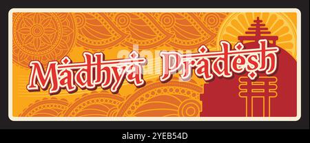 Coat of Arms of Madhya Pradesh is a Indian region. Vector heraldic ...