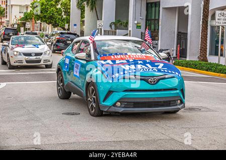 Miami Beach Florida,Democratic Club members,preparing vehicles cars ...