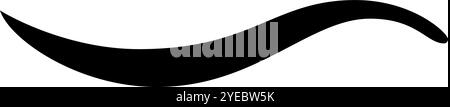 Single black wavy line is gently curving from left to right on a white ...