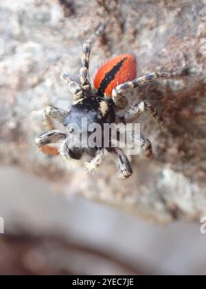 Red-bellied Jumping Spider (Philaeus chrysops Stock Photo - Alamy