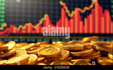gold bullion and rise of gold prices with charts Stock Photo - Alamy