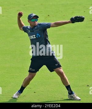 New Zealand captain Tom Latham during the press conference during a ...