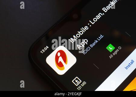In this photo illustration, the ICICI bank logo is seen displayed on a ...