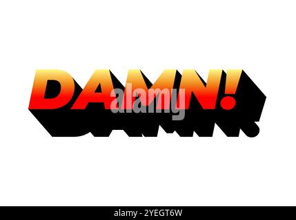 Damn. Text effect design with modern color and 3D look Stock Vector ...