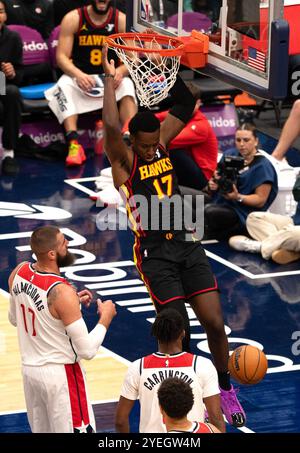 Atlanta Hawks forward Onyeka Okongwu (17) shoots against Philadelphia ...