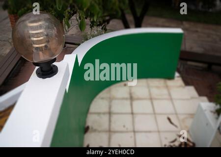 Cosy vintage cafe terrace in a street of Cassis on the French rivieria ...