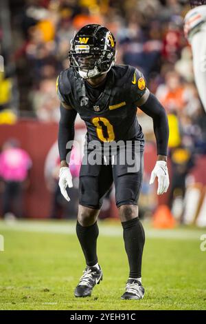Washington Commanders cornerback Mike Sainristil (0) celebrates the ...