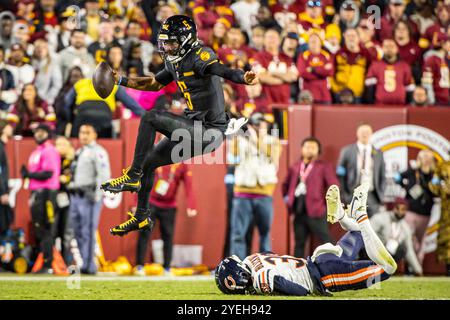 Chicago Bears cornerback Josh Blackwell (39) walks off the field after ...
