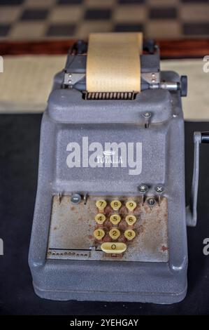 Vintage Mechanical Adding Machine with Paper Roll Stock Photo - Alamy