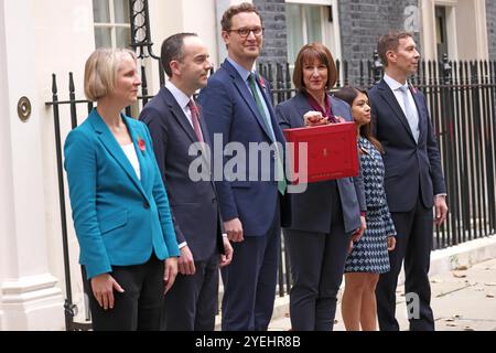 Rachel Reeves, the Chancellor of the Exchequer, stands outside Number ...