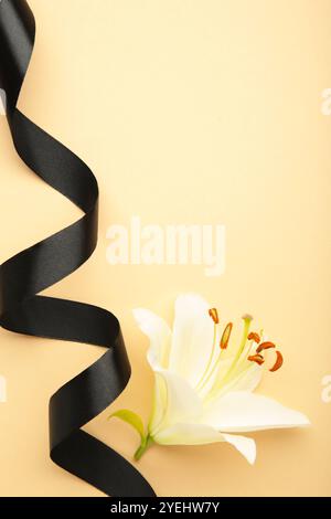 White liles flowers. Mourning or funeral background Stock Photo - Alamy