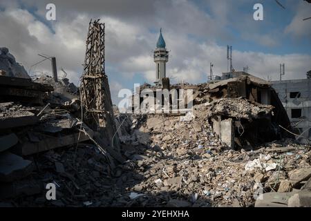 Destroyed buildings in southern Lebanon as seen from northern Israel ...