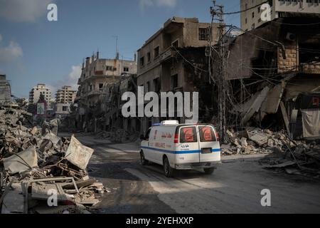 Destroyed buildings in southern Lebanon as seen from northern Israel ...