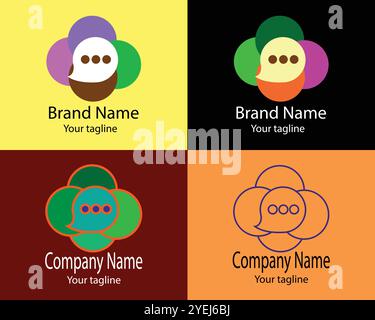 Four different shapes of a logo design for business companies Stock ...
