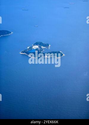 Aerial view of Sanmen islands in the Wanshan archipelago in Zhuhai ...