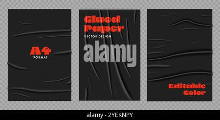 Glued Paper A4 Format. Realistic Vector design Stock Vector Image & Art ...
