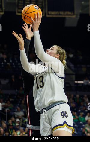 Notre Dame forward Kate Koval (13) looks to pass during the first half ...