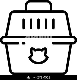 Pet carrier symbol. Comfortable animal travel. Cat carrier outline ...