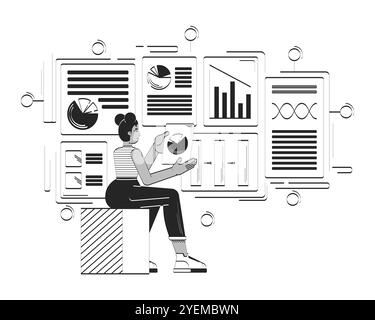 Data-driven product management doodle illustration concept Stock Vector ...