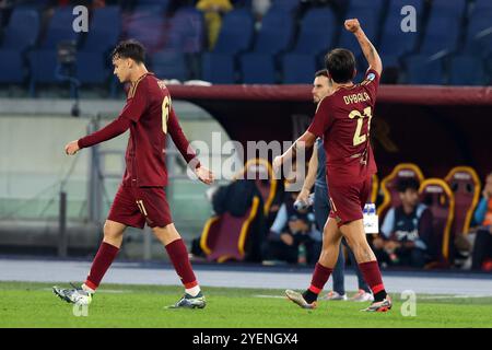 Paulo Dybala of AS Roma,Niccolo Pisilli of AS Roma during the serie A ...