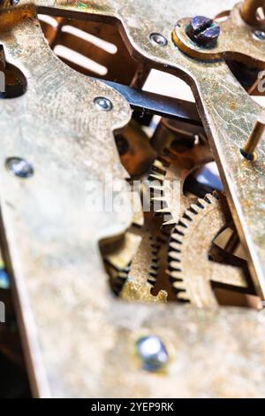 Antique watch gears with wear and oxidation showcase intricate ...