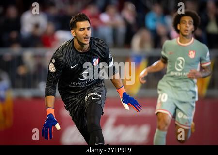 Juan Musso of Atletico de Madrid warms up during the Spanish league, La ...