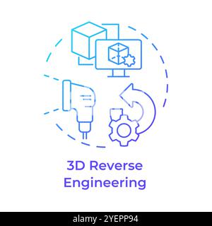Reverse engineering blue gradient concept icon Stock Vector Image & Art ...