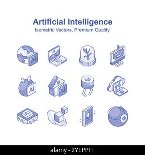 Premium isometric icons set of artificial intelligence, ready to use vectors Stock Vector Image ...