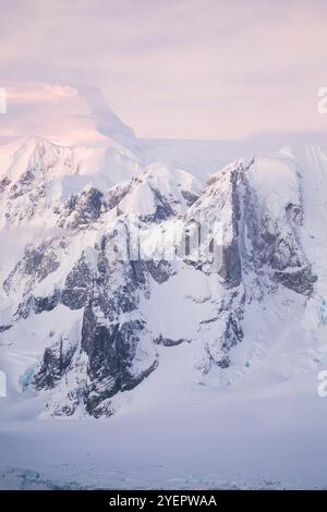 Pink beautiful dawn in Antarctica Stock Photo - Alamy