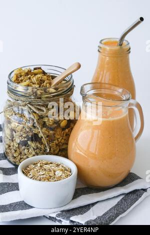 Seasonal pumpkin carrot smoothie drink detox with eco metal drinking ...