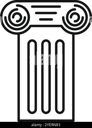 Simple line drawing of a column, symbolizing classical architecture and ...