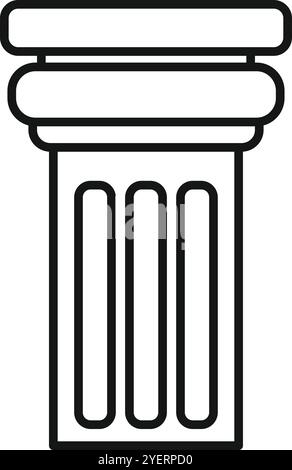 Simple line drawing of a doric order column capital found in ancient ...
