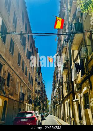 Colorful buildings in Barceloneta, Barcelona, Spain Stock Photo - Alamy
